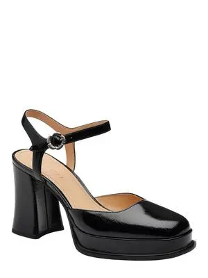 Coach Tea Rose Leather Platform Pumps - Black