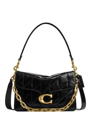 COACH Chain Tabby Shoulder Bag With Quilting - Brass/black