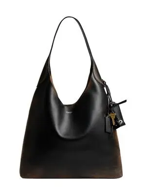 COACH Brooklyn Shoulder Bag 39 In Loved Leather Silver/black Brown