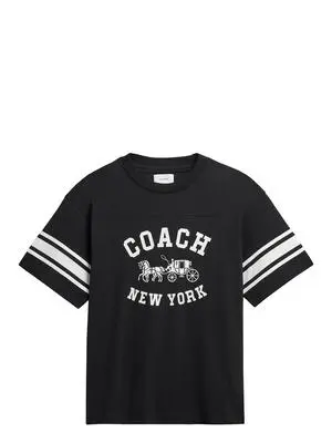 COACH® Horse And Carriage Relaxed T-shirt In Organic Cotton - Black