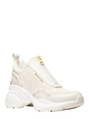 Michael Kors Zuma Mixed-media Trainers - Natural