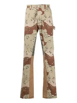 GALLERY DEPT. Choc Chip La Flare Trousers - Chocolate Brown/light Green