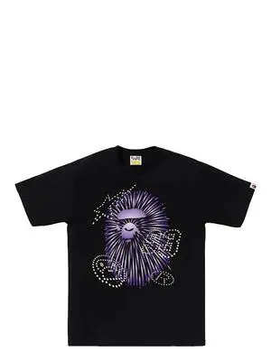 A BATHING APE Firework Ape Head I Tee Shirt - Black