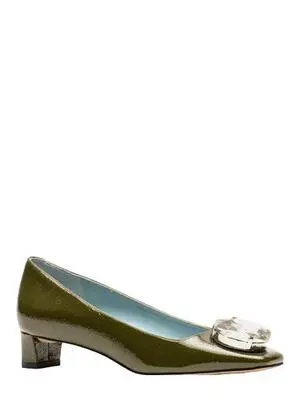 FRANCES VALENTINE Mary Square-Toe Pump Olive