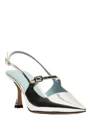 FRANCES VALENTINE Vivi Pointed Toe Slingback Pump Silver