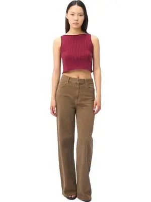 GOBI MONGOLIAN CASHMERE Cashmere Crop Top - Dry Rose