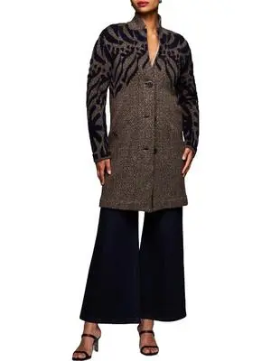 NIC+ZOE Tufted Detail Double Knit Coat