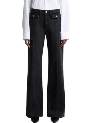 7 FOR ALL MANKIND Lotta Seamed Patch Pocket Wide Leg Jeans