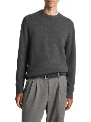 Vince Wool And Cashmere Crewneck Sweater Heather Charcoal