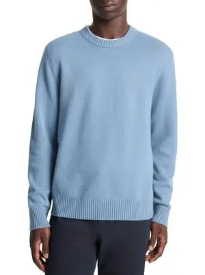 Vince Wool And Cashmere Crewneck Sweater Parlor Blue