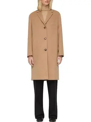 Lafayette 148 New York Hair Three-button Coat - Camel