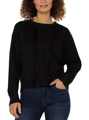 LIVERPOOL Mix Stitch Knit Sweater - Black