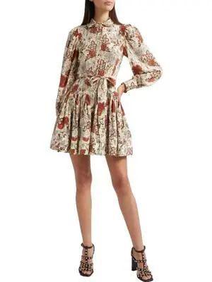 Ulla Johnson Simona Floral Print Silk Minidress - Wintergarden