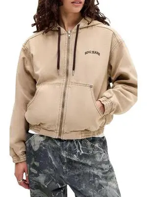 BDG URBAN OUTFITTERS Daria Hooded Cotton Canvas Jacket - Beige