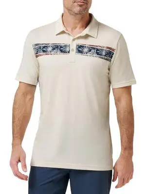 Travis Mathew Postcard Market Stripe Polo - Birch