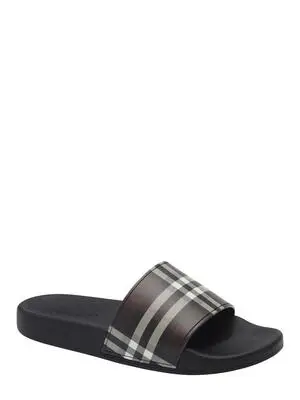 Burberry Furley Check Slide Sandal Mahogany Check