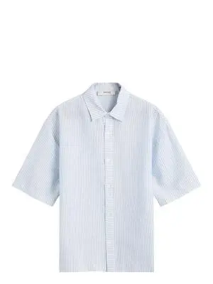 ABOUT:BLANK Stripe Seersucker Vacation Shirt - Blue/white