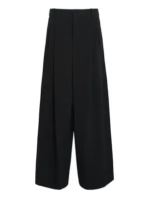 Max Mara Double-pleat Wide-leg Trousers - Black