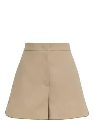Max Mara Stretch-cotton High-waist Shorts - Beige