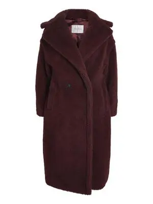Max Mara Wool-Silk Teddy Double-Breasted Coat Red