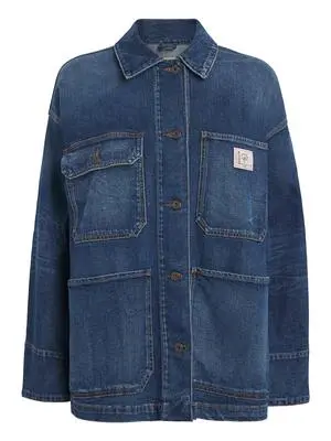 Max Mara Oversized Denim Workwear Jacket - Blue