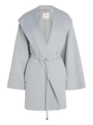 Agnona Cashmere Wrap Coat - Blue