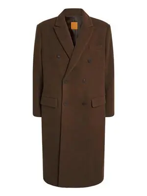 LE17SEPTEMBRE Wool-cashmere Blend Double-breasted Overcoat - Brown