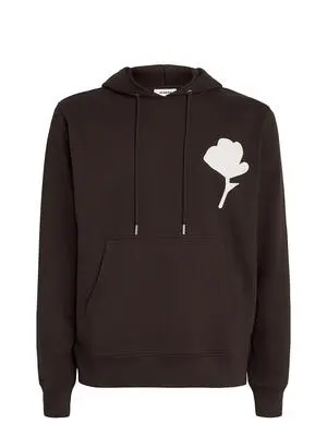 Sandro Cotton Floral-patch Hoodie - Brown