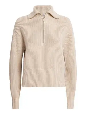 Max Mara Wool-cashmere Half-zip Sweater - Beige