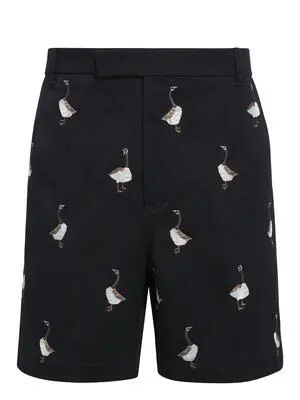 Thom Browne Cotton Utility Chino Shorts - Navy