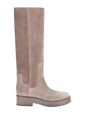 Casadei Charlie Suede Knee-high Boots - Neutrals