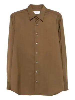 LARDINI Long-sleeve Button-up Shirt - Brown