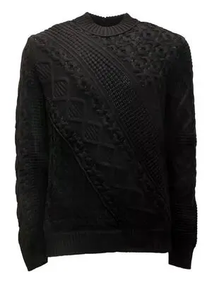 PAOLO PECORA Cable-Knit Round-Neck Sweater