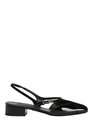 Dolce & Gabbana Patent Leather Slingback Pumps - Black