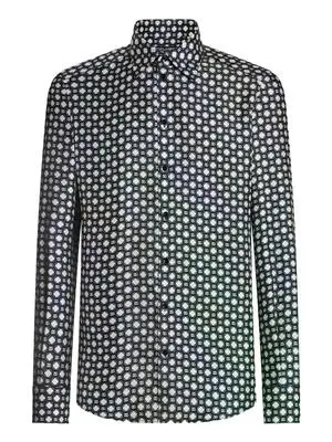 Dolce & Gabbana Geometric-print Shirt - Blue