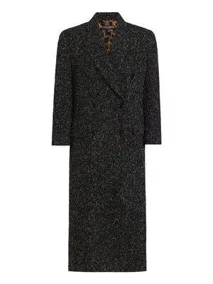 Dolce & Gabbana Herringbone Double-breasted Coat - Black