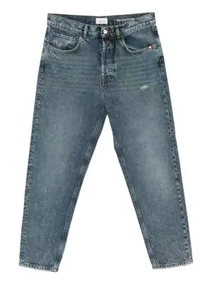 AMISH Distressed Patch Jeans - Blue