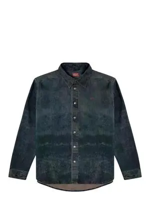 DIESEL® S-simply-epbs Acid-wash Denim Shirt - Blue