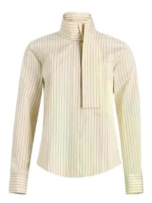 Patou Pinstripe Scarf-collar Blouse - Neutrals