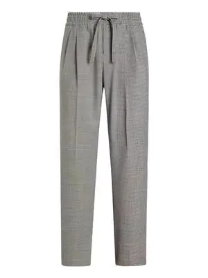 Dolce & Gabbana Houndstooth Pleat-detail Trousers - Grey