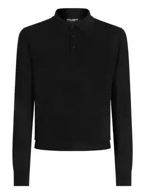 Dolce & Gabbana Long-sleeve Polo Shirt - Black