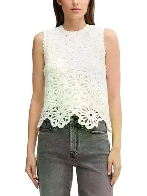 PEDRO DEL HIERRO Floral-lace Sleeveless Top - Neutrals