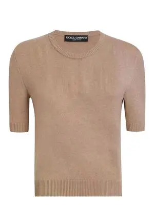 Dolce & Gabbana Short-sleeve Cashmere Sweater - Brown