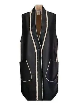 STEFANO MORTARI Leather Gilet - Black