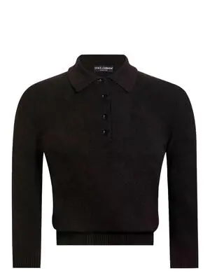 Dolce & Gabbana Cashmere Polo Top - Brown