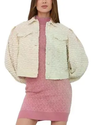 CUSTOMMADE Embellished Bouclé Tweed Jacket - White