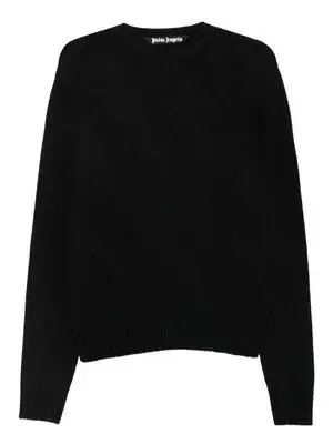 Palm Angels Crew-neck Knit Sweater - Black