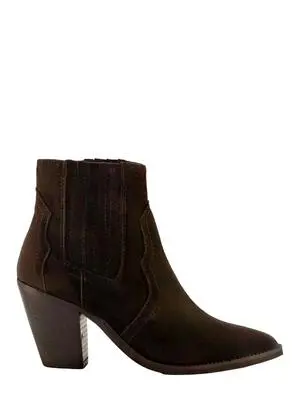 JULIE DEE 70mm Pointed-toe Suede Boots - Brown