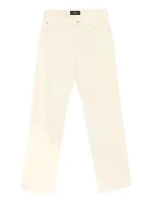 7 For All Mankind Cotton-modal Blend Straight Trousers - Yellow