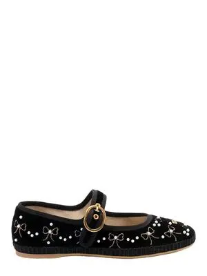 Valentino Garavani Vlogo Bow-embellished Ballet Flats - Black